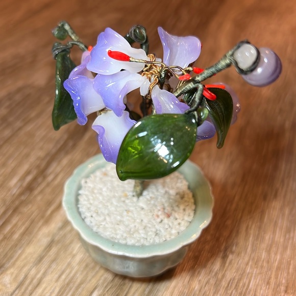 Vintage | Accents | Vintage Chinese Gemstone Bonsai Tree Jade Celadon ...